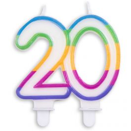 Verjaardags Kaarsje Cijfer 20 | De Feestspecialist XXL