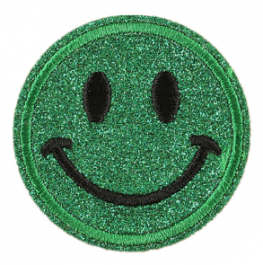 Embleem Nr. 607 Smiley Glitter Groen | De Feestspecialist XXL